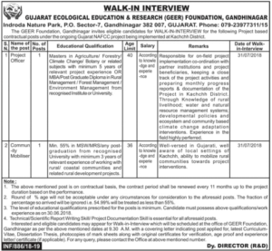 GEER Foundation Recruitment for Project Officer & Community Mobilizer